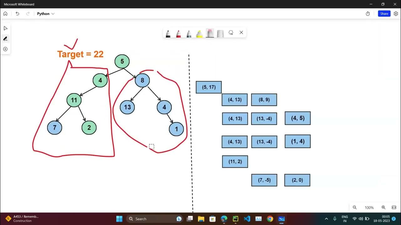 Leetcode # 112. Path Sum (Python Recursive and Iterative) - YouTube