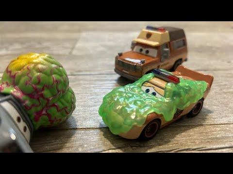 Disney Cars Lightning McQueen Deputy Hazard with Slime Review - YouTube