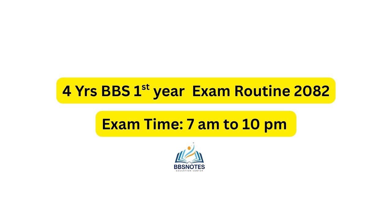 BBS 1st Year Exam Routine 2082 - YouTube