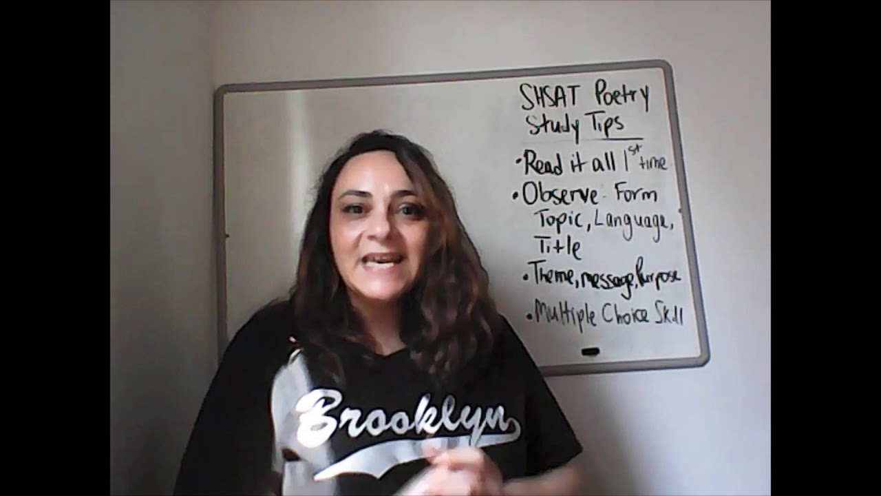 SHSAT poetry study guide. - YouTube