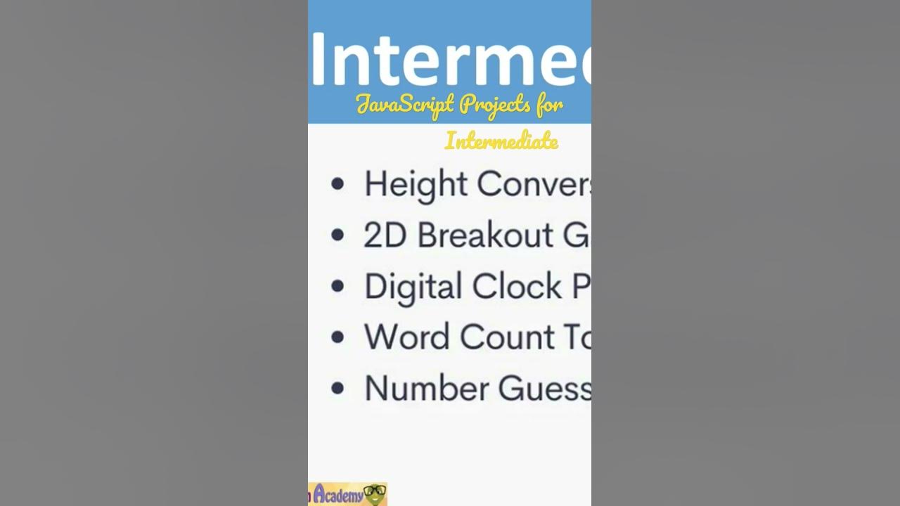 Javascript Project Ideas For Intermediate Developer Javascriptdeveloper Javascripttutorials