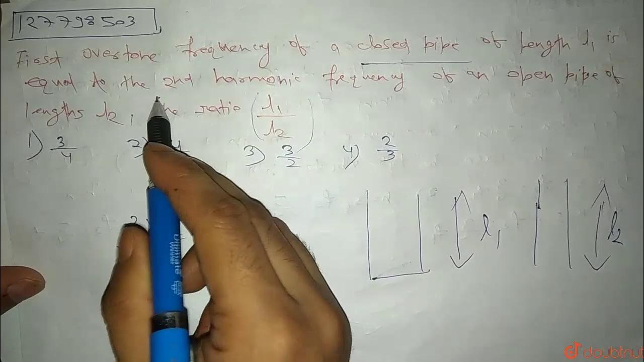First overtone frequency of a closed pipe of lengths `l_(1)` is equl to ...