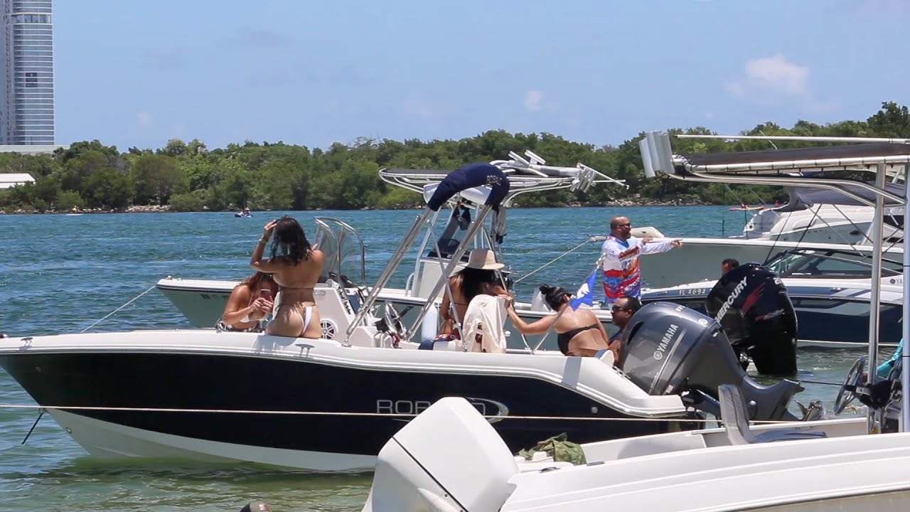 Miami Beach Island and Boat Water Fun - YouTube