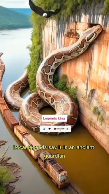 Giant Snake Appears on a River Cliff! Myth or Illusion? - YouTube