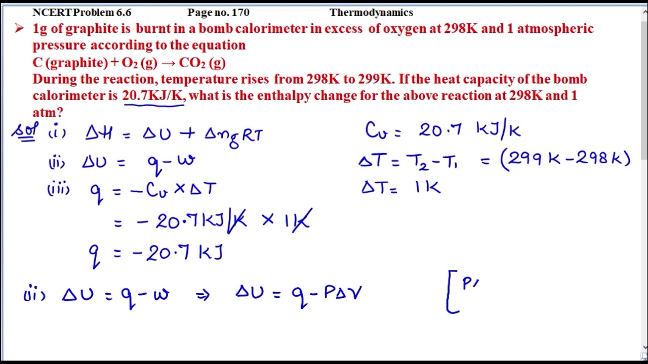 1g Of Graphite Is Burnt In A Bomb Calorimeter In Excess Of Oxygen At 1g-of-graphite-is-burnt-in-a-bomb-calorimeter-in-excess-of-oxygen-at