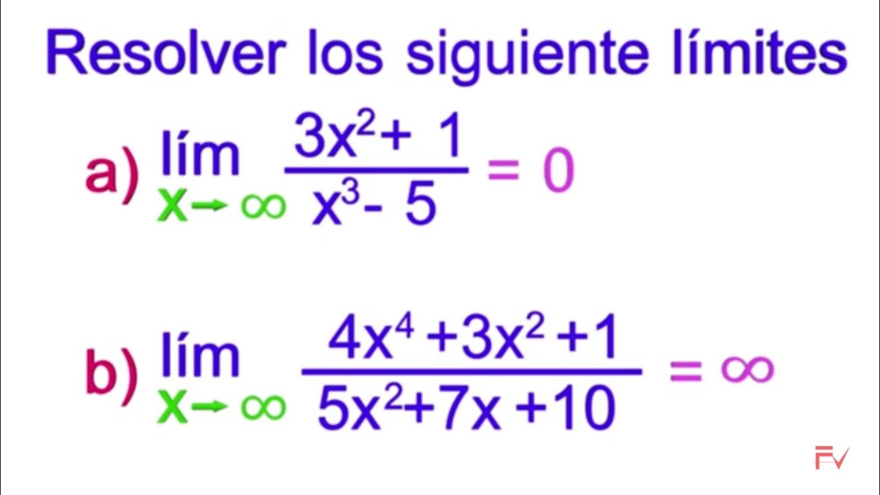 Limites al infinito 02 | de la forma infinito sobre infinito - YouTube