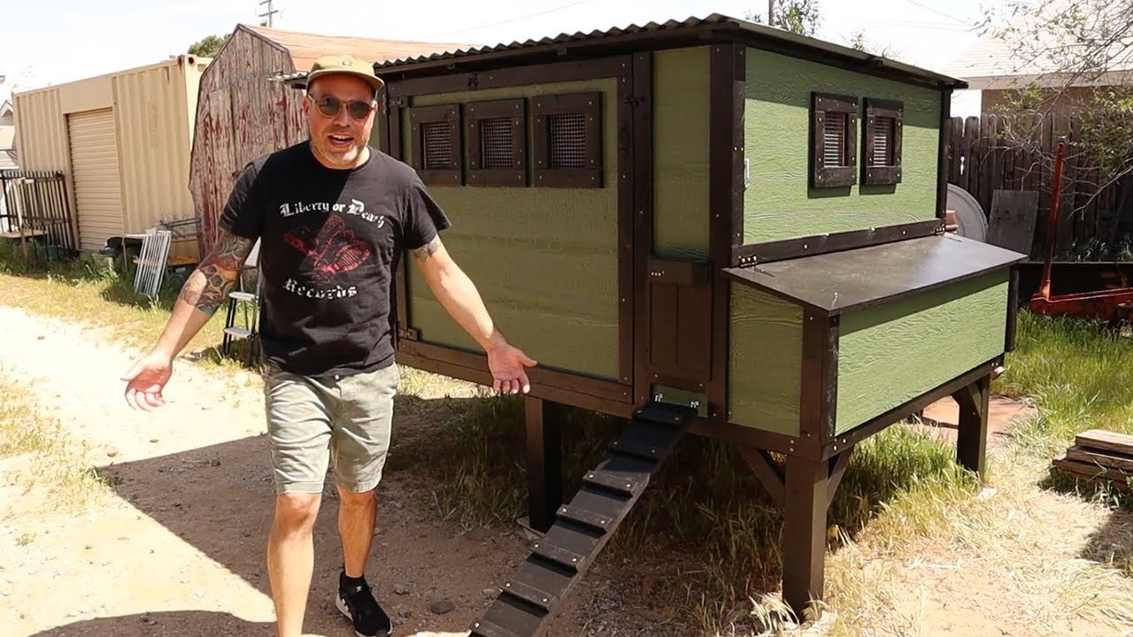Chicken Coop Tour with Built-In Storage - YouTube