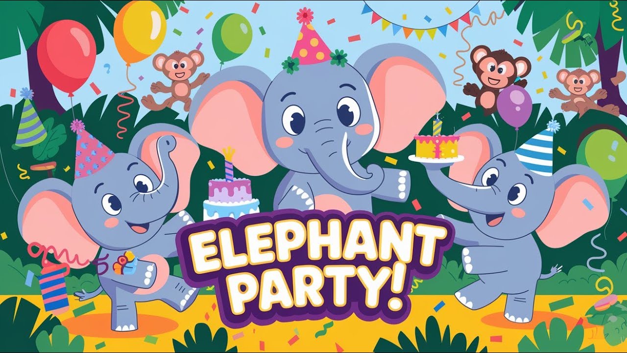 The Elephant Party | Animal Rhymes For Kids | Songs For Children - YouTube