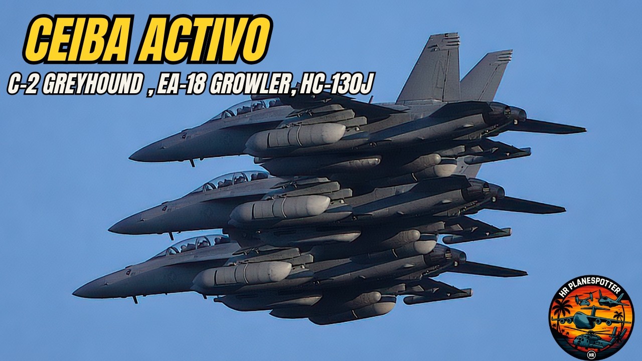 U.S. Navy C-2 Greyhound & EA-18 Growlers at RVR | Insane Maneuvers ...