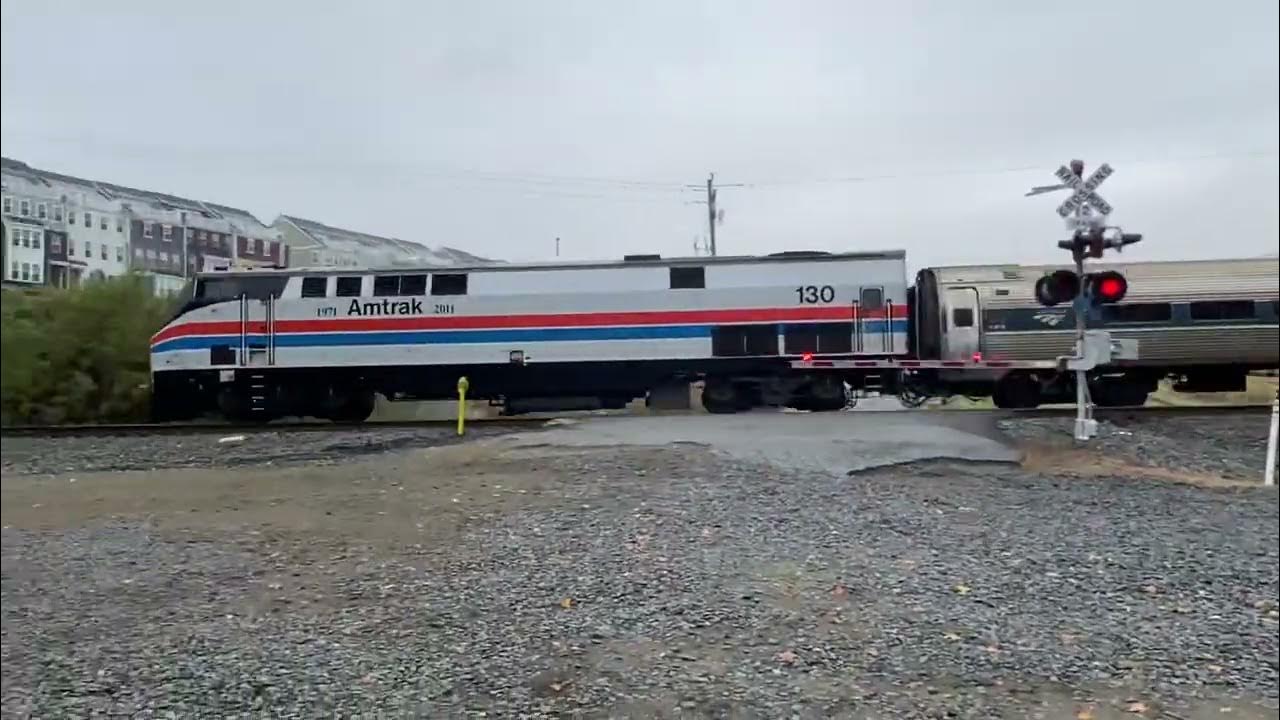 Amtrak P079-23 @ Cherry Hill, VA with Phase II Heritage Unit 130 leading - YouTube
