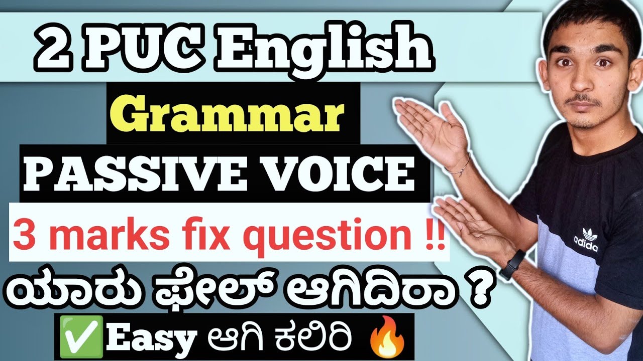 2 PUC English grammar PASSIVE VOICE 4 marks question.🔥2 PUC English ...