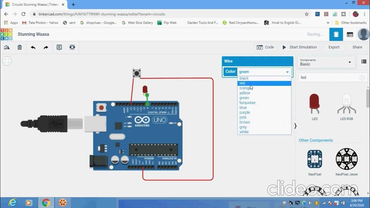 TINKER CAD Arduino in tamil Basic Case study - YouTube