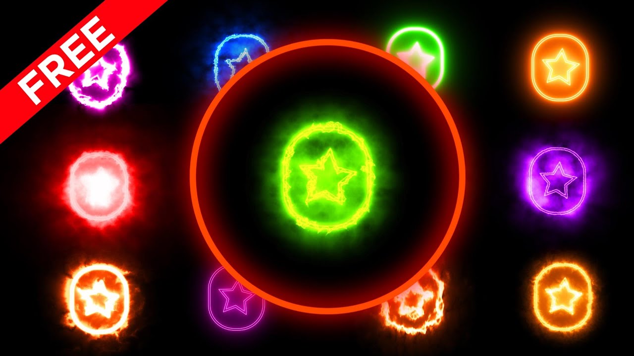 number zero neon glow animation with croma key - YouTube