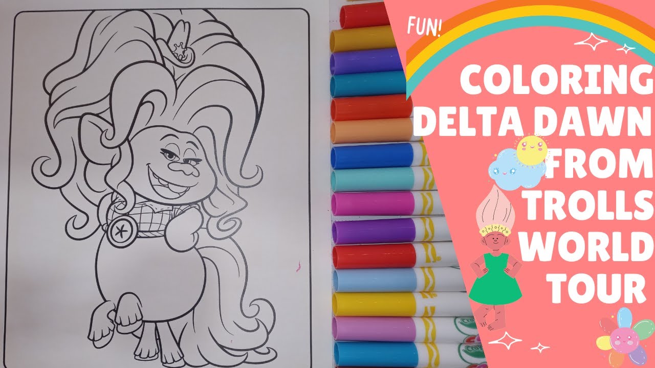 Coloring Delta Dawn! from Trolls World Tour, Wonder Color! - YouTube