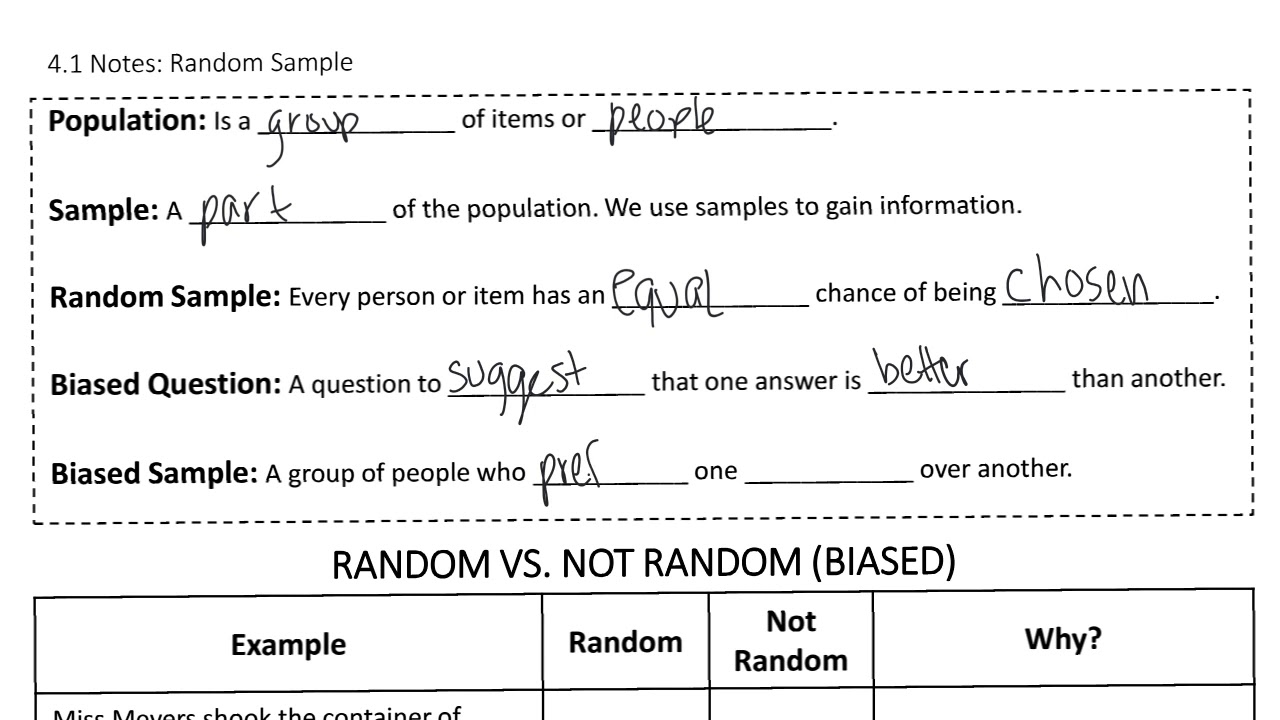 4.1 Random Sample - YouTube