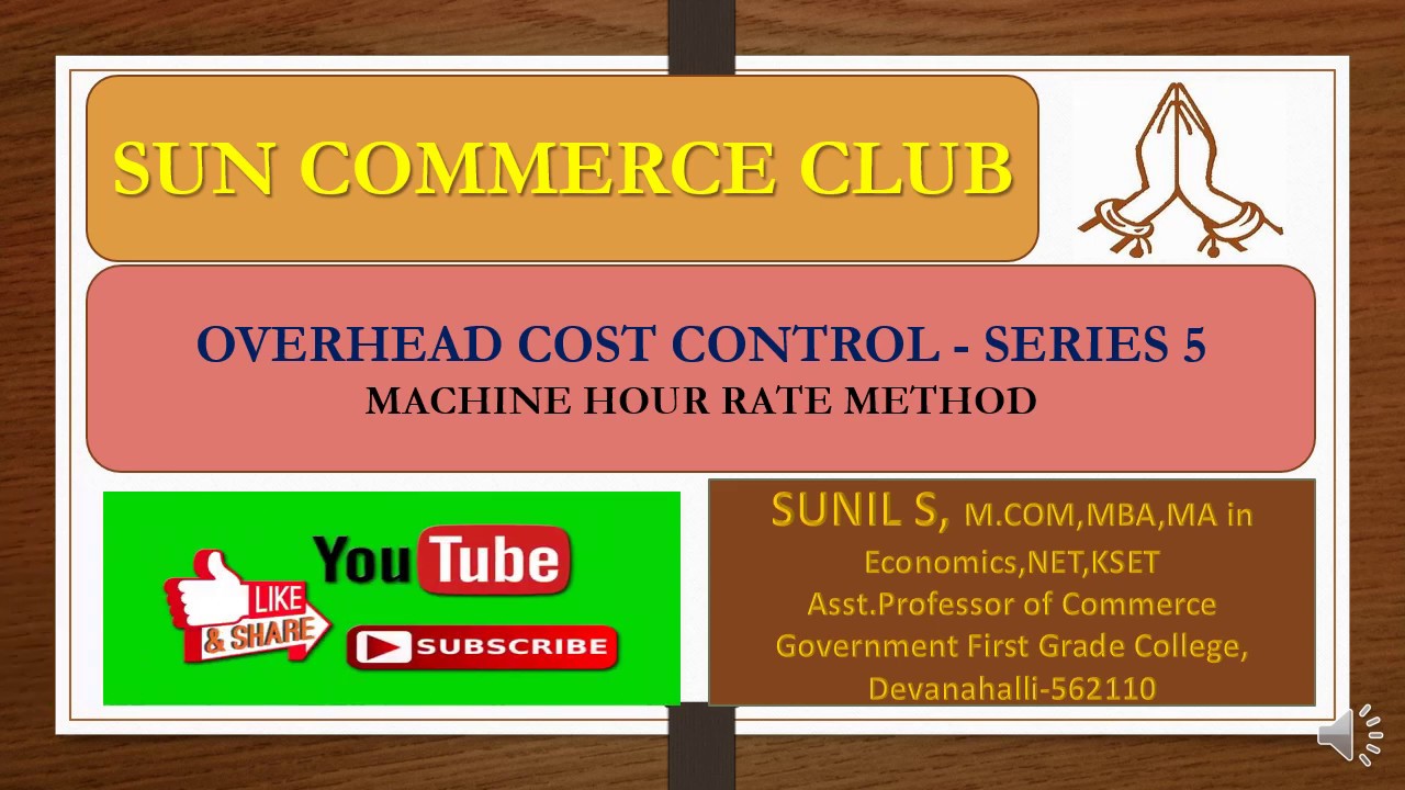 MACHINE HOUR RATE - COST ACCOUNTING - YouTube