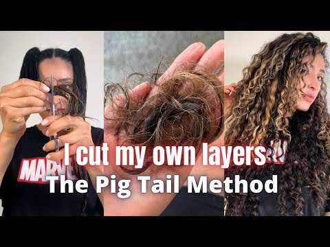 I CUT MY OWN LAYERS USING THE PIG TAIL METHOD! I FOLLOWED MANES BY MELL TUTORIAL.