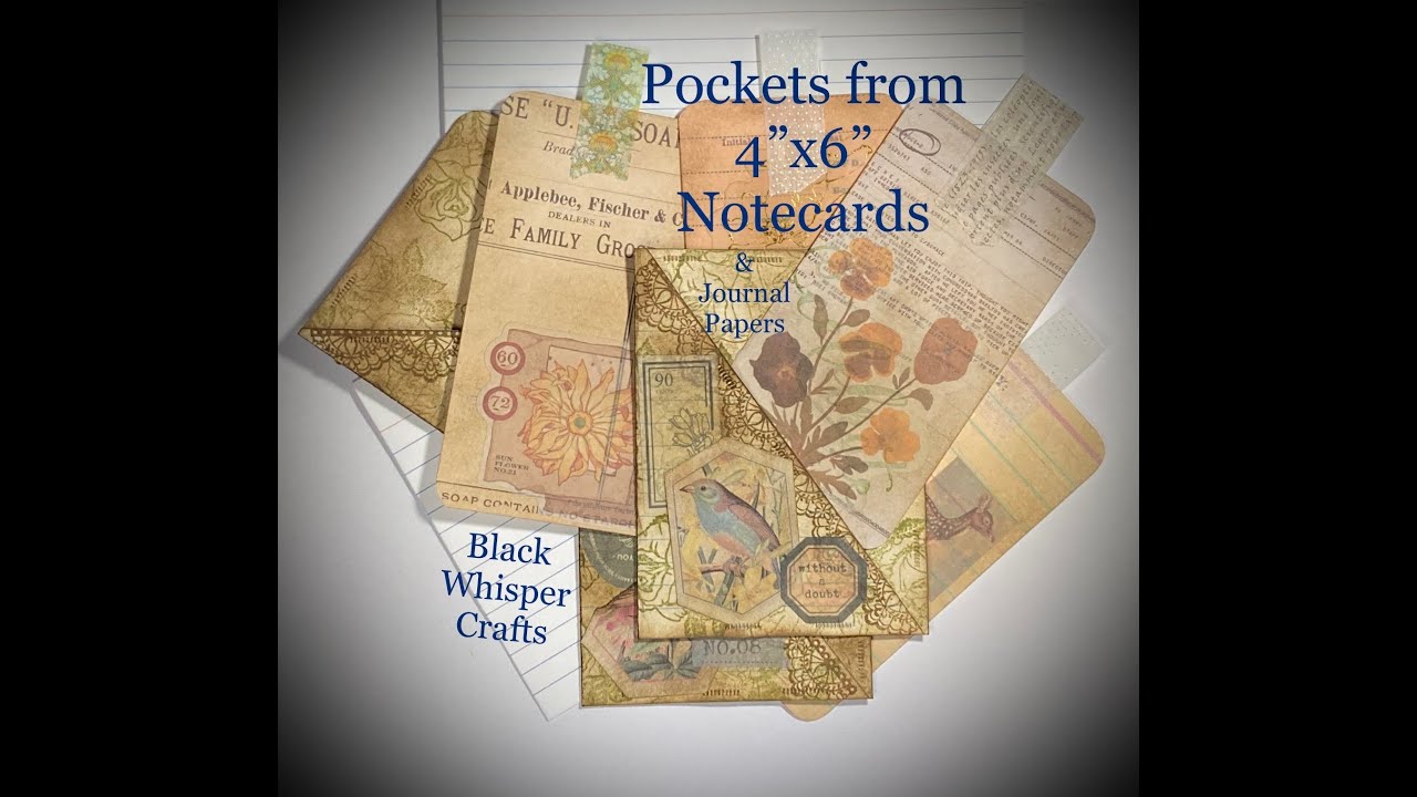 How I make Small Corner Pockets from 4'x6' Notecards & Small Journal ...