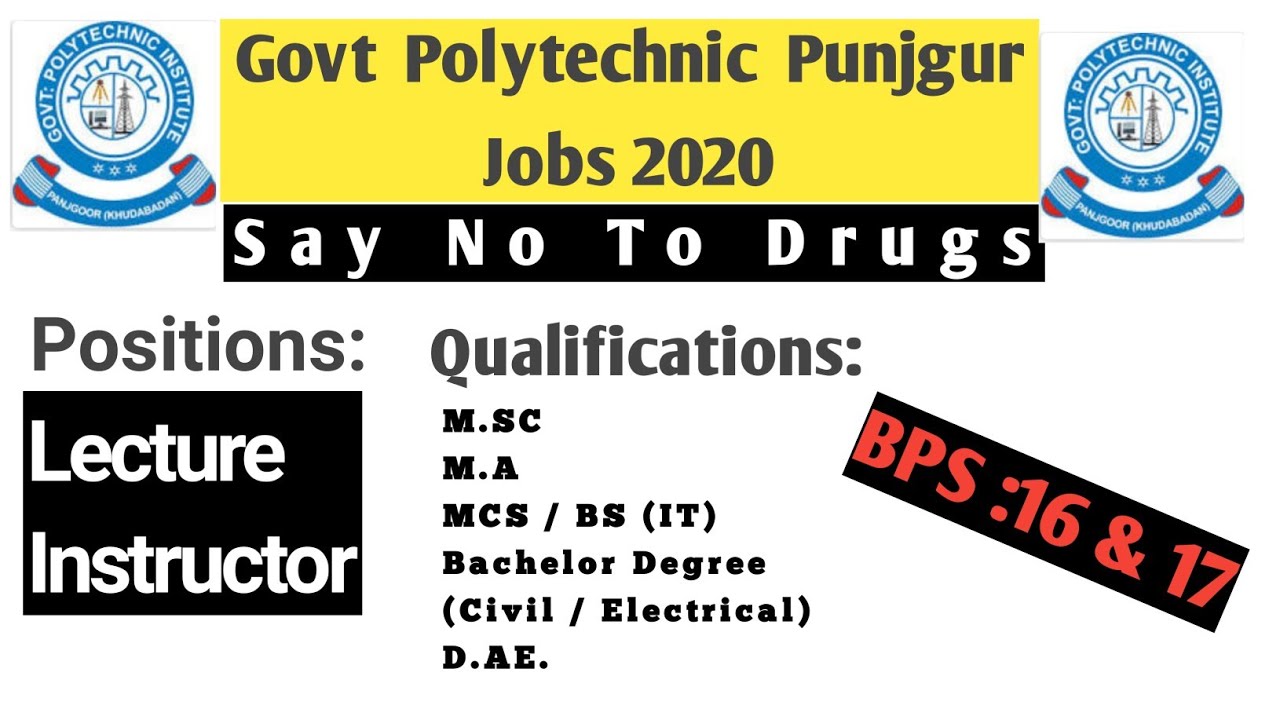 Government Polytechnic Panjgur Jobs 2020 -PTS Jobs 2020 in Government ...