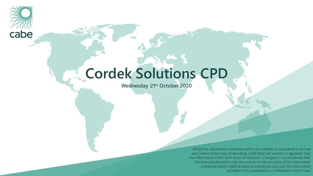 Webinar: Cordek Solutions CPD - YouTube