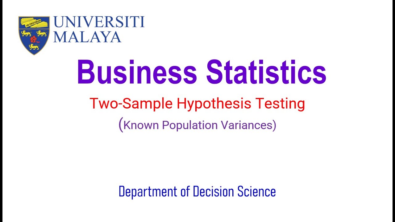 Two-Sample Hypothesis Testing - YouTube