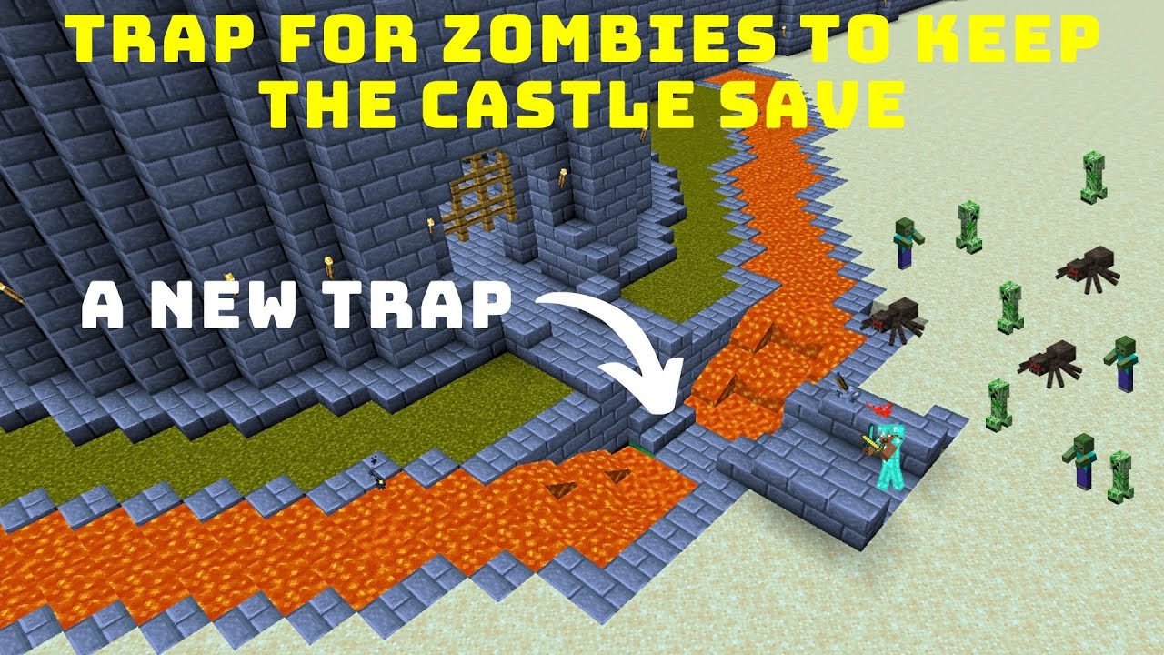 Minecraft : How to build a Trap for castle protection - YouTube