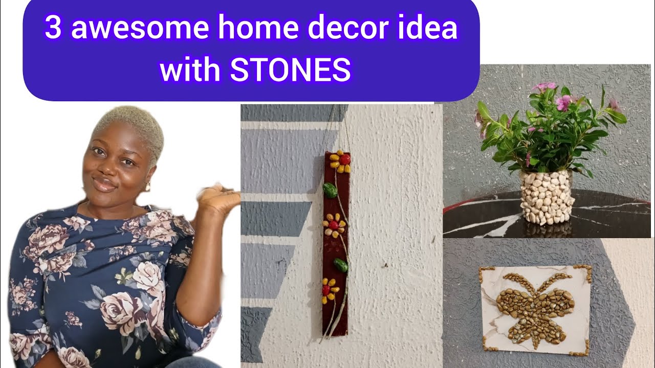 beautiful 3 diy home decoration hacks with stones/ pebbles - YouTube