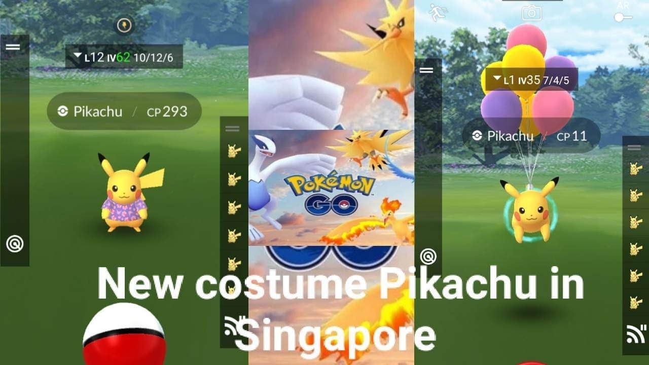 New costume Pikachu in Singapore | Pokemon Go - YouTube