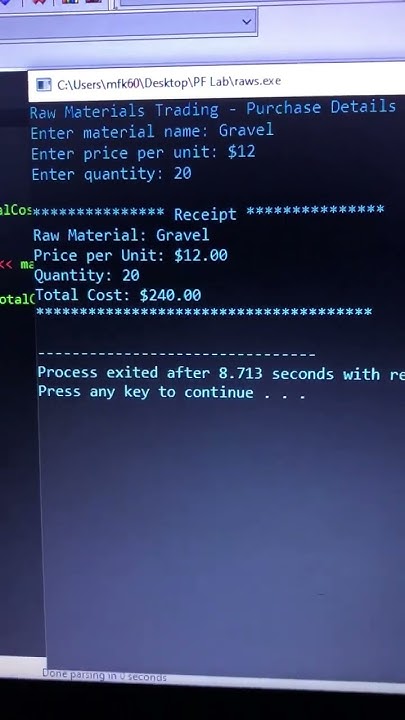 Materials Receipt C Code Codemasters Coders Coderstokyo Coding