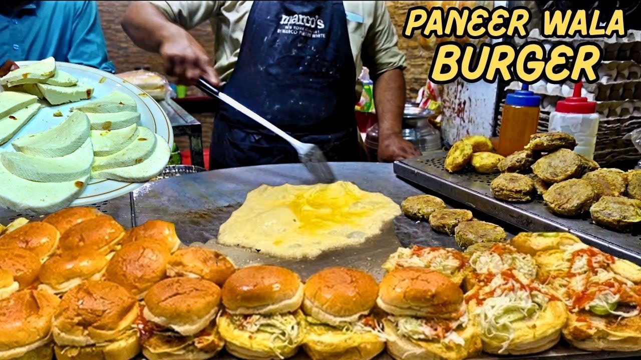 Special Peshawari Paneer Burger | Anda Shami Paneer Burger Recipe ...