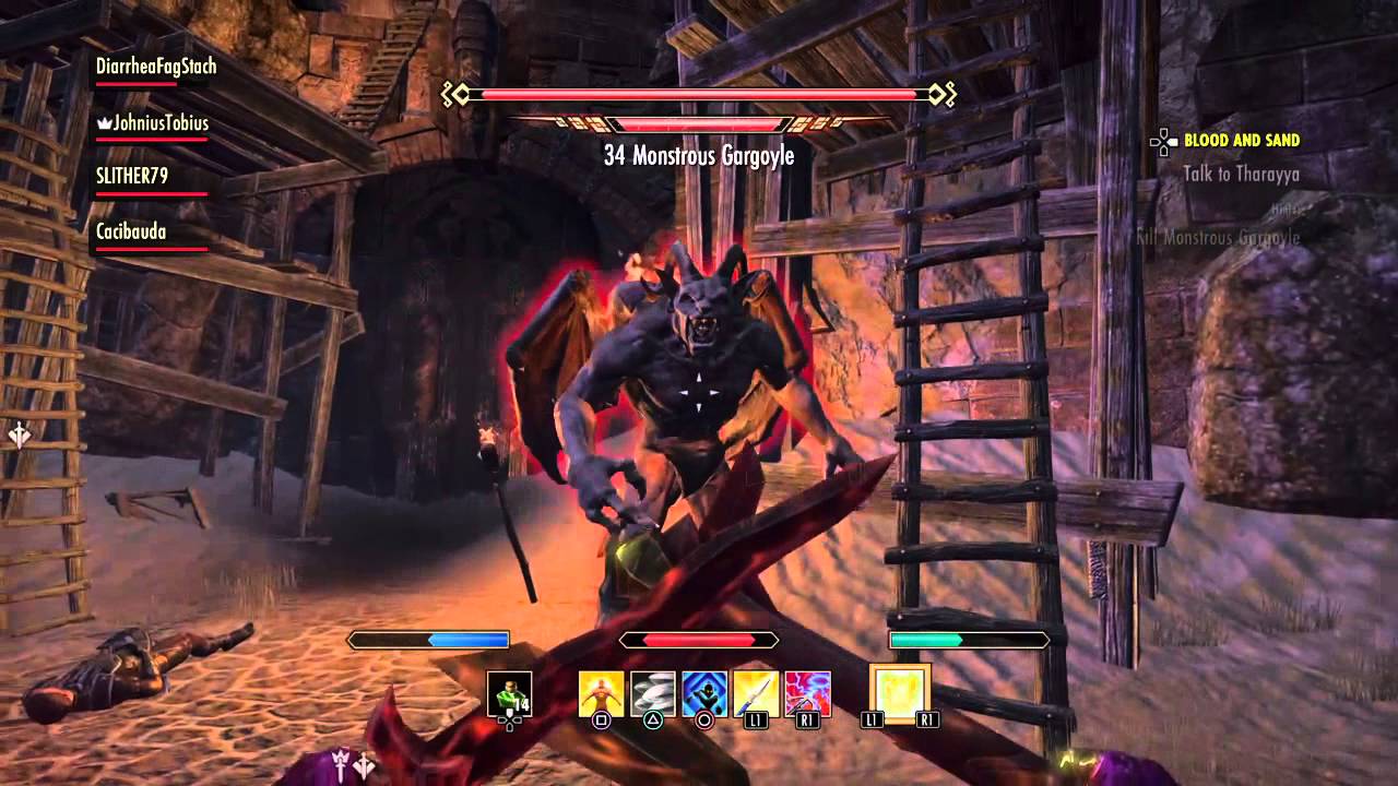 The Elder Scrolls Online dungeon mini boss giant gargoyle - YouTube