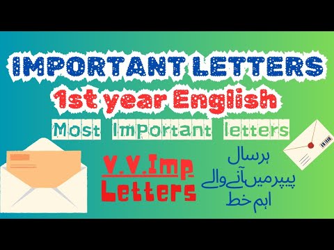 Important Letters for 1st year|Important letters|Important letters 1st ...