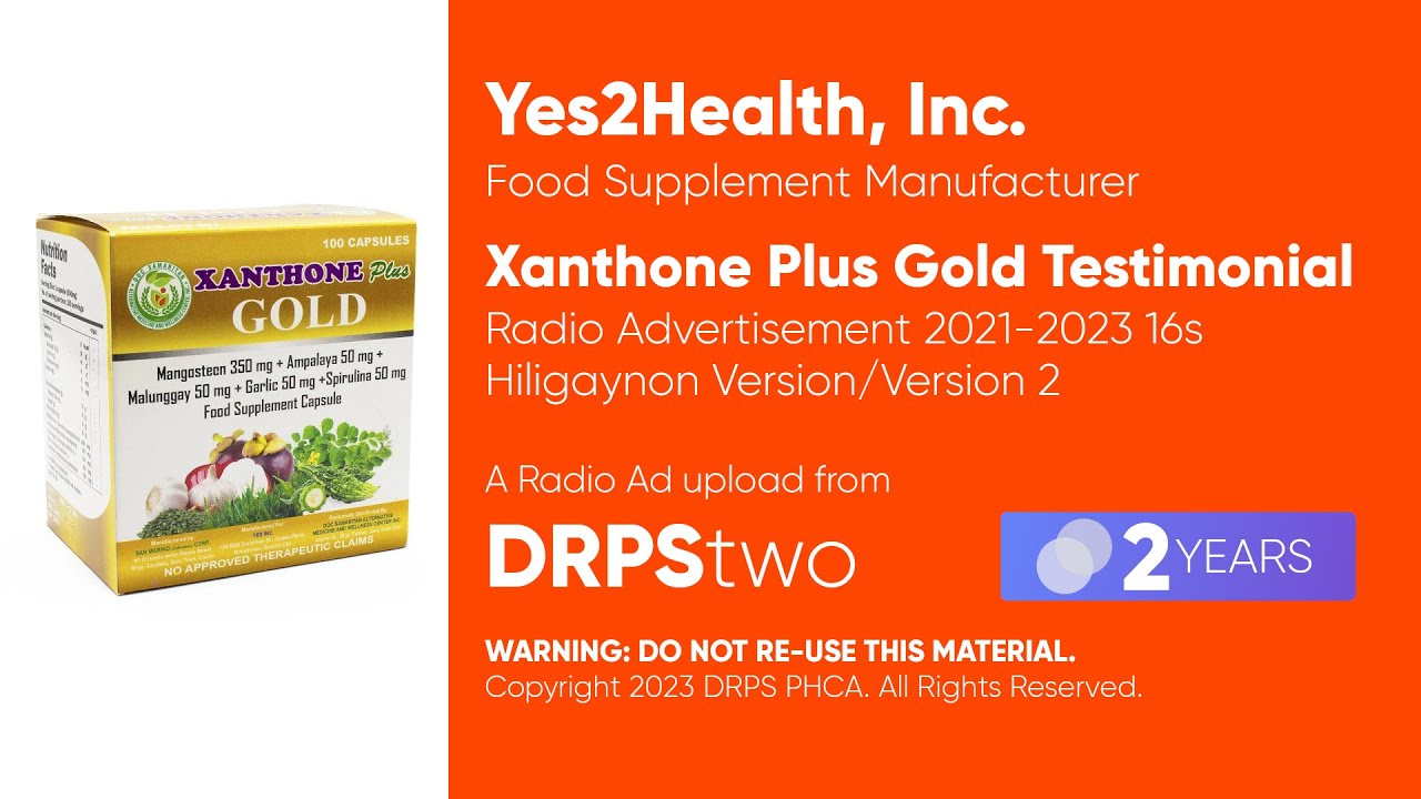 Xanthone Plus Gold Testimonial Radio Ad 2021-2023 17s (Hiligaynon ...