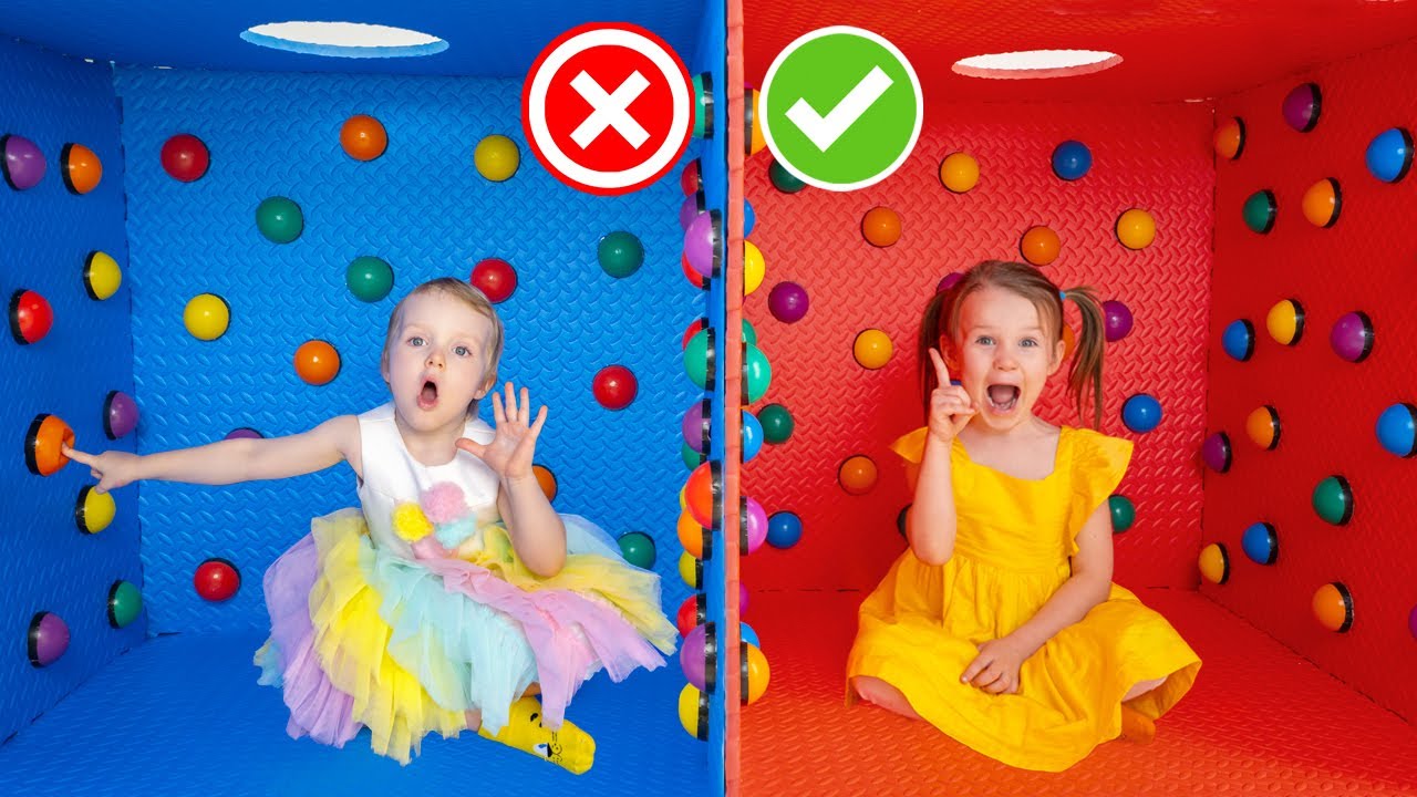 Five Kids Learns Colors with 100 Mystery Buttons Escape Challenge - YouTube