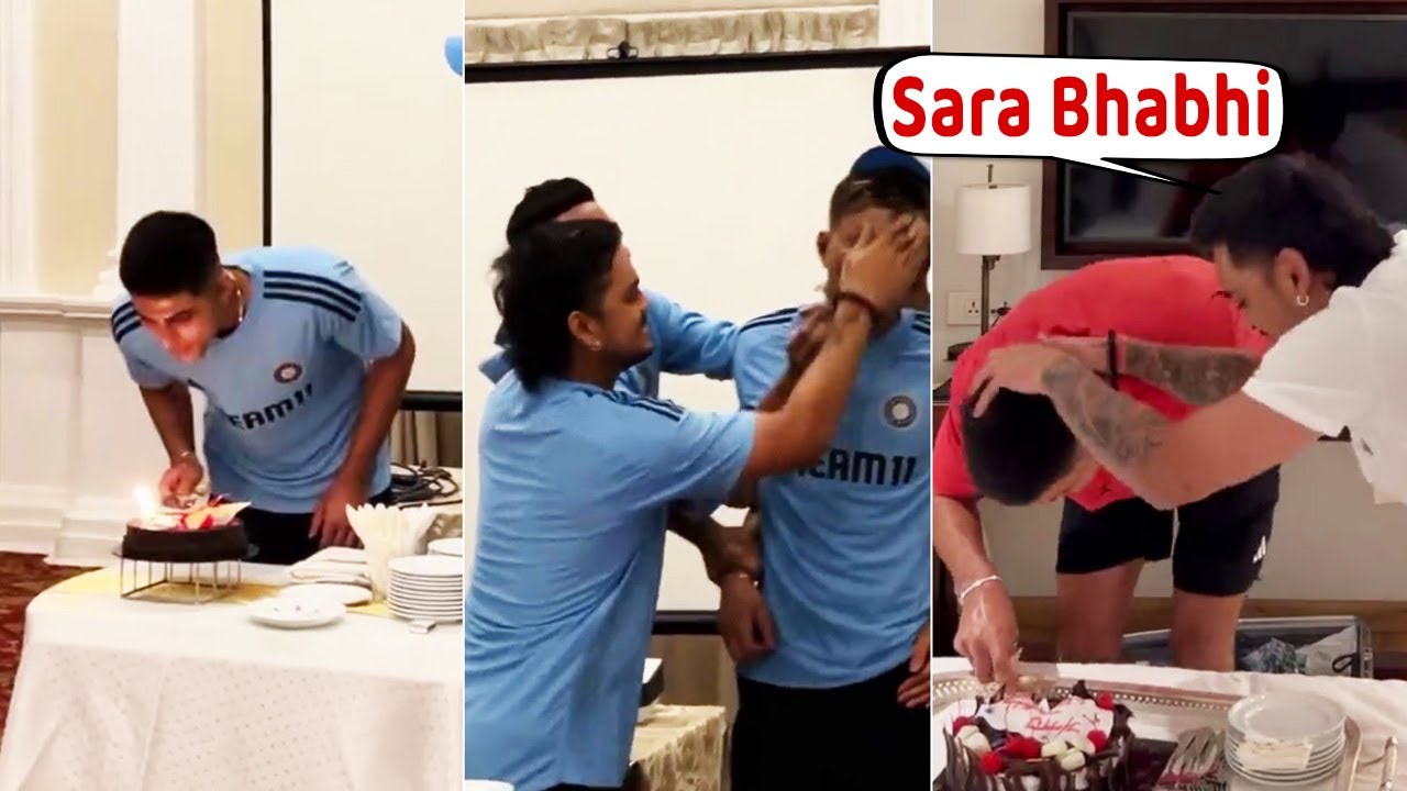 Shubhman Gill Birthday Celebration Cake Cutting by Team India Asia Cup ...