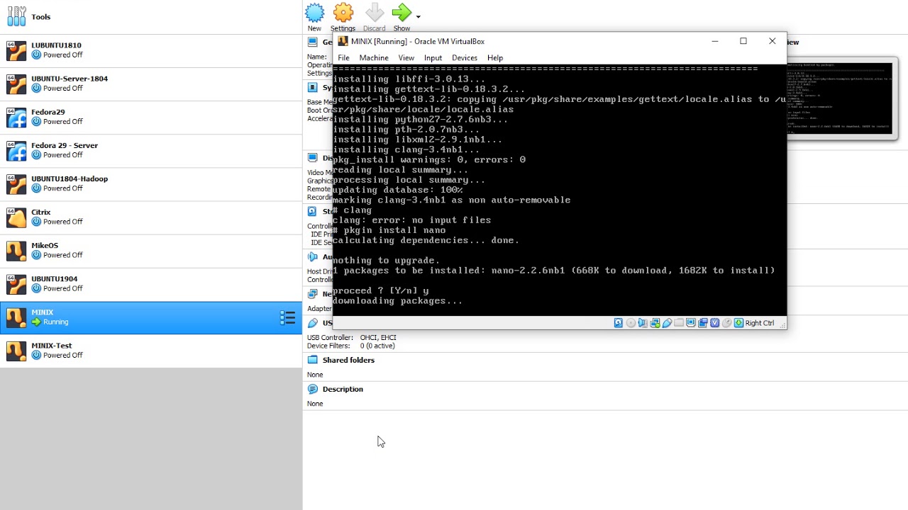 MINIX 3.3.0 Clang - YouTube