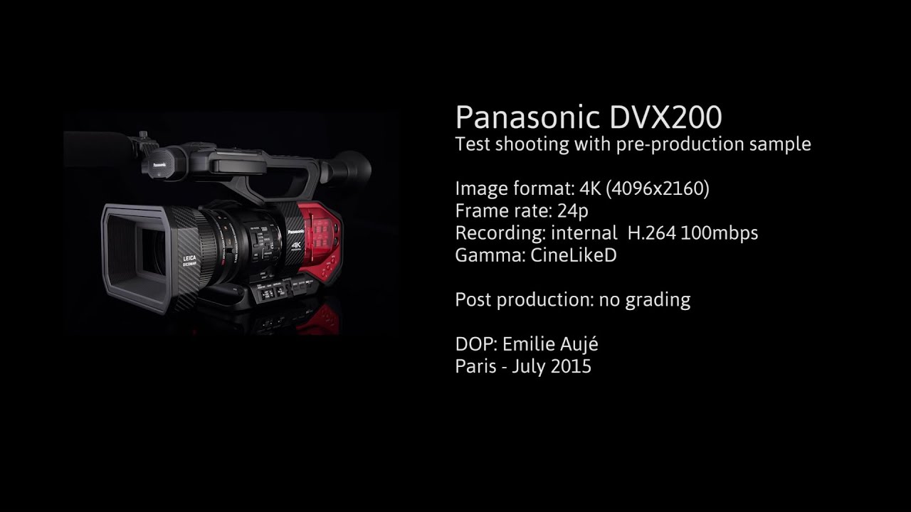 Test shooting with the Panasonic DVX200 4K camcorder - YouTube