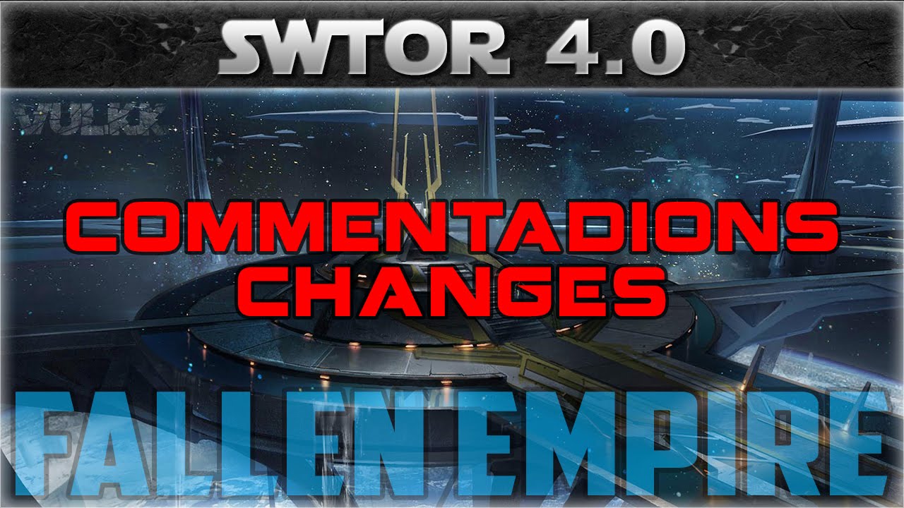 SWTOR Patch 4.0 Changes: Commendations and Gear Vendors - YouTube