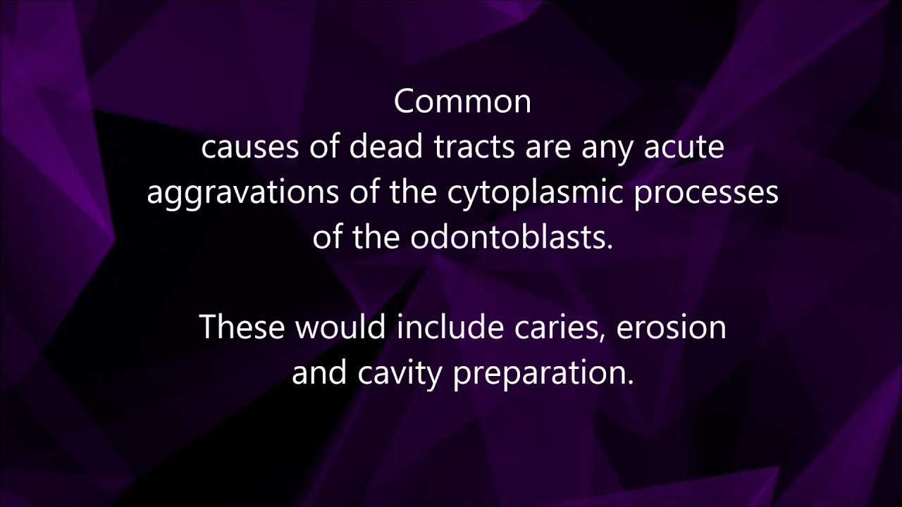 What are the causes of dead tracts in dentin? - YouTube