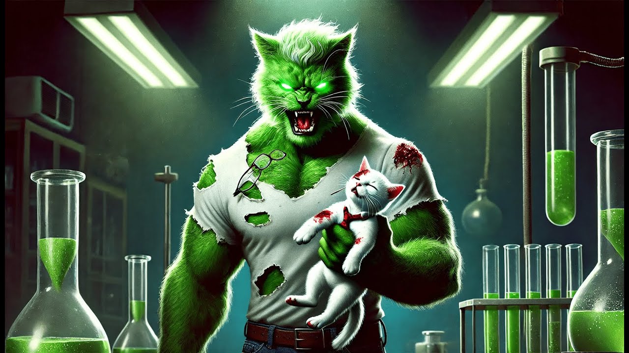 Daddy Cat Becomes Green Monster Protects Kitten #cat #cute #catlover # ...