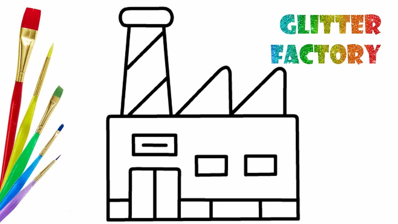 How to Draw Factory pollution step by step drawing for kids - YouTube