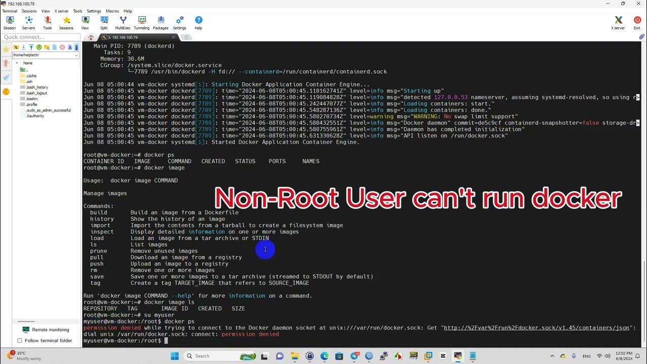 Install and Run Docker on Non-Root User - YouTube