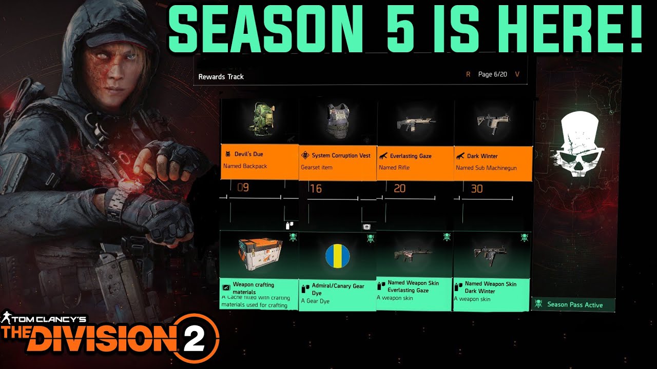 The Division 2 "SEASON 5 IS HERE" DARK WINTER, PERFECT SPARK,PERFECT ...