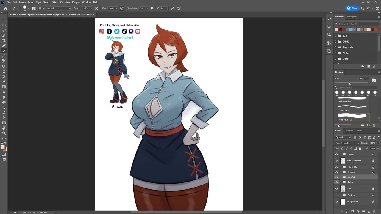 Arezu Pokemon Legends Arceus Fan Art - YouTube