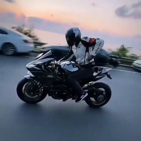 kawasaki ninja h2r wheelie and top speed 😱 - YouTube