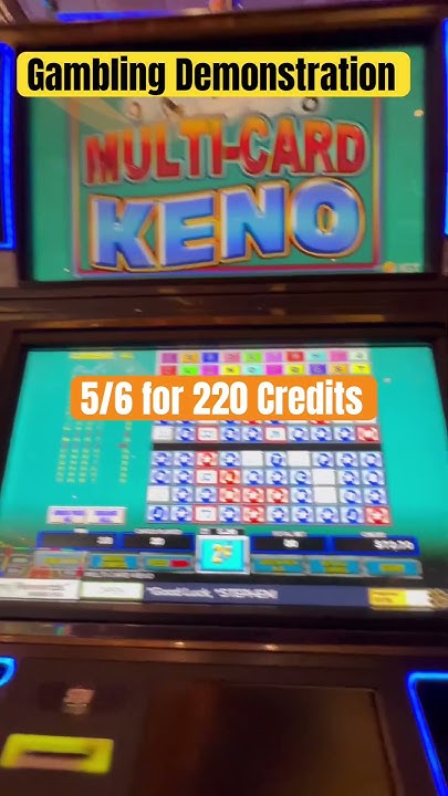 Multi card keno - 6 Sopts. With 5/6 hit. Demonstrating Las Vegas GAME ...
