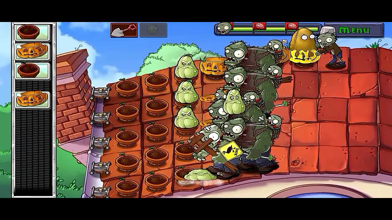 Plants vs zombie Squash squish every zombie - YouTube