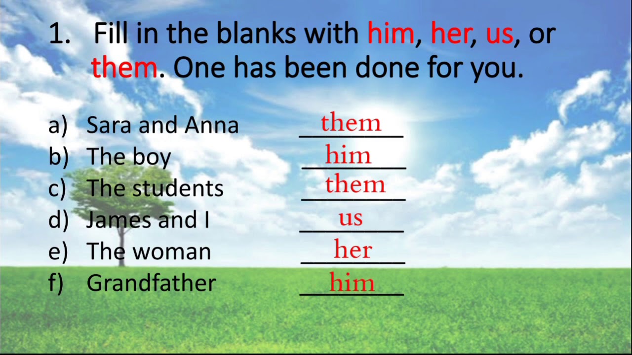 Class 2 English grammar; chapter - 8 Me, Her, Him, Us, Them(by Shanti ...