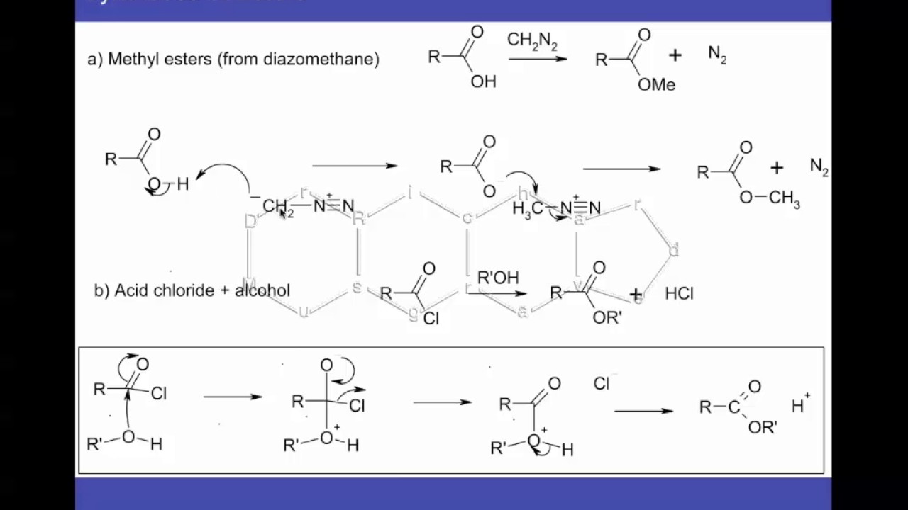 Diazomethane Reactions to form Methyl Esters - YouTube