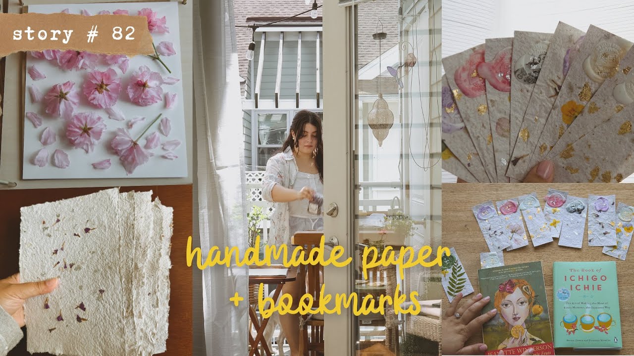 Making HANDMADE PAPER From Recycled Materials + DIY Bookmarks From ...
